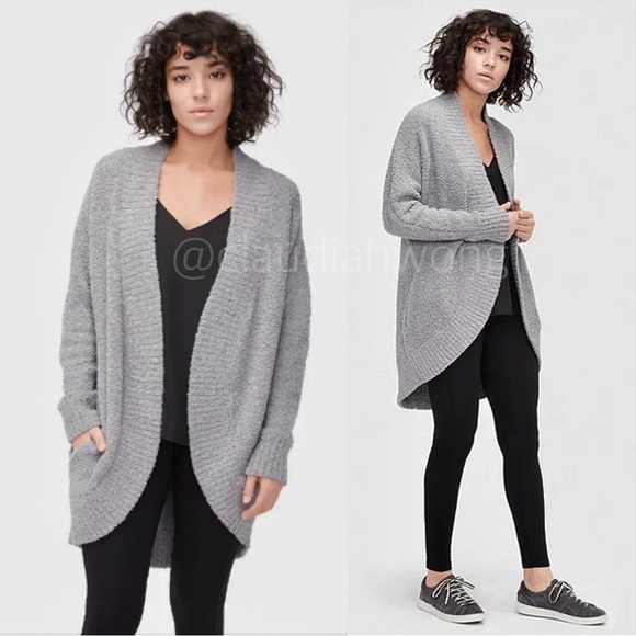 UGG | Sweaters | Ugg Fremont Fluffy Knit Open Cardigan In Grey | Poshmark